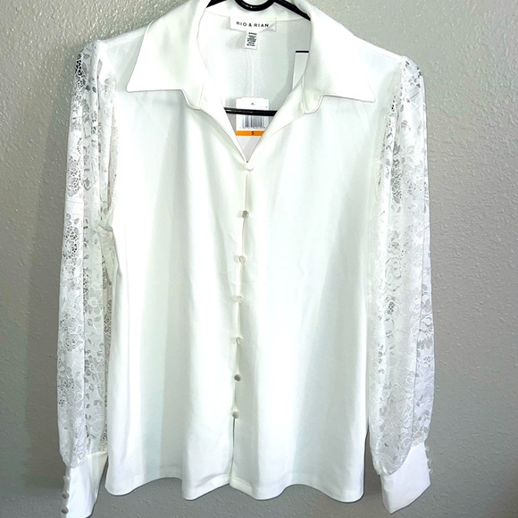 RIO $ RIAN | Tops | Rio Rain Lace Ivory Long Sleeve Top | Poshmark